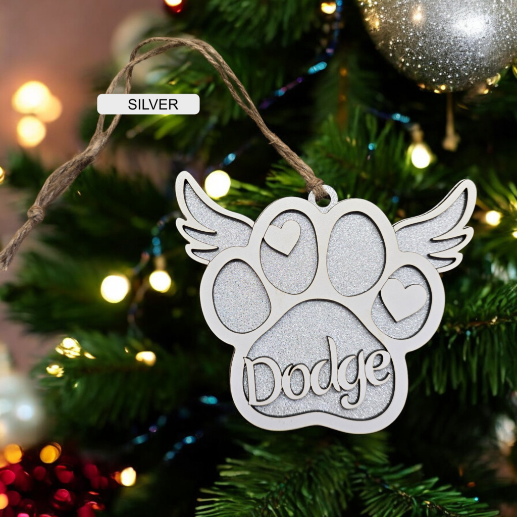 Personalised Paw Print Decorations - Bespoke Engravers
